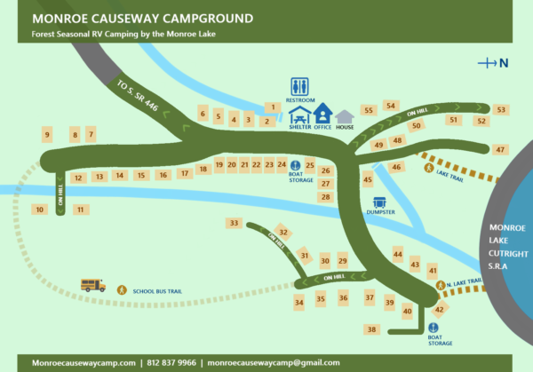 Map & Amenities – Monroe Causeway Campground